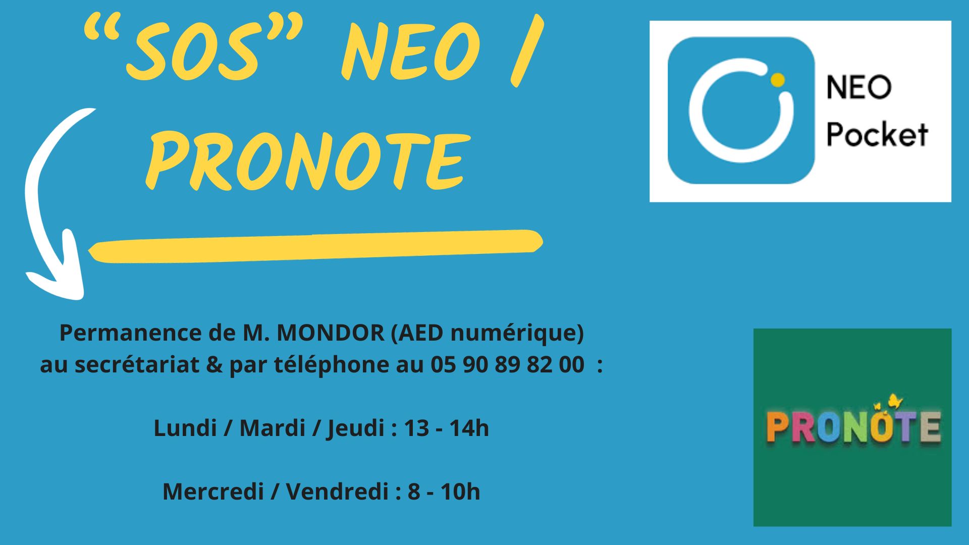 SOS NEO & ENT : 1 permanence dédiée chaque jour ! – Collège Aurélie LAMBOURDE